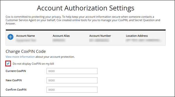 Managing Your Cox PIN | Cox Business