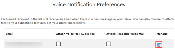 Setting Up an Email Address for Voice Mail Notification and Email Delivery