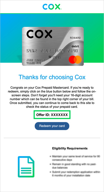 How to Redeem a Mastercard Prepaid Card from Cox