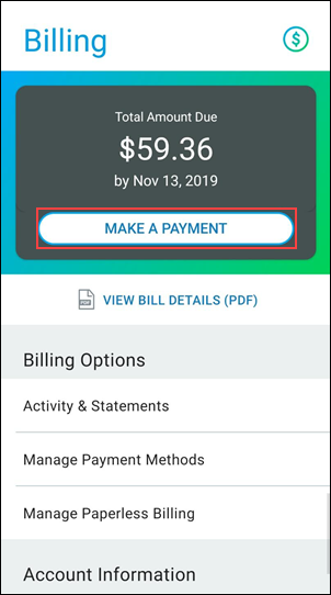 Making Your Payment in the Cox App