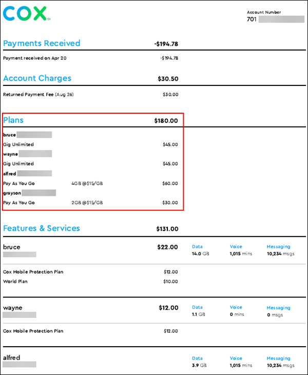 How to Read Your Cox Mobile Bill