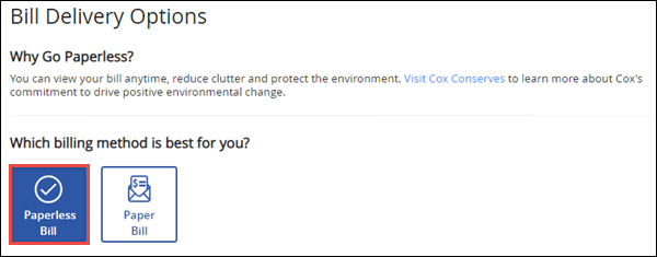 Signing Up for Paperless Billing