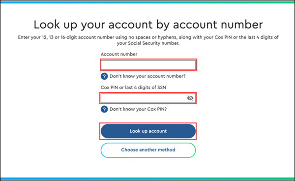 Cox.com Account Registration and Preferences