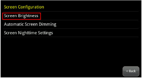 Adjusting the Screen Brightness on the Touchscreen