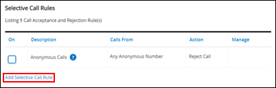 Allow or Block Incoming Calls With Selective Call Rules Online