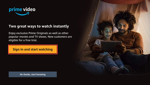 Signing up for Existing Amazon Prime Video Customers